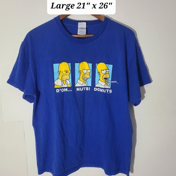 Delta | Shirts | Vintage 204 The Simpsons Doh Nuts Donuts Homer Blue ...